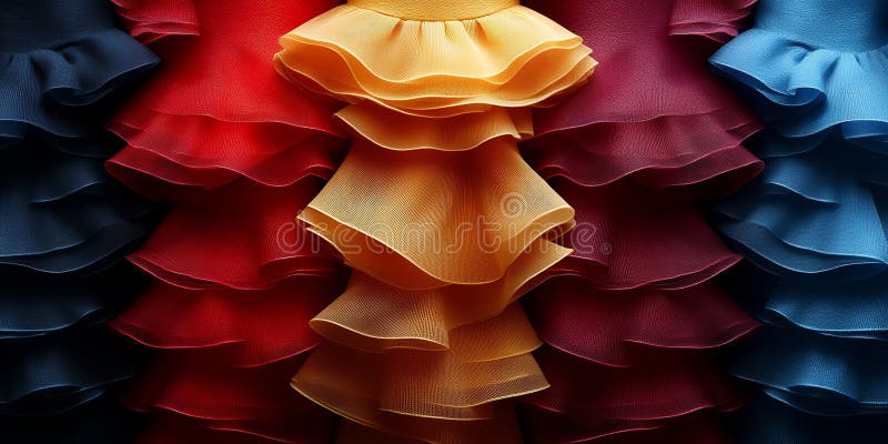 Elegant Ruffled Fabric Texture Background Diverse Colors and Layers of ...