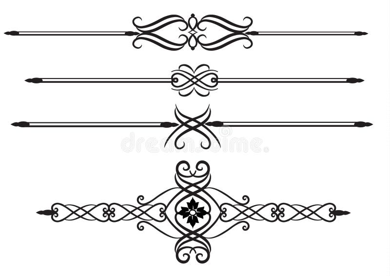 Ornamental Rule lines stock vector. Illustration of curl - 9637499
