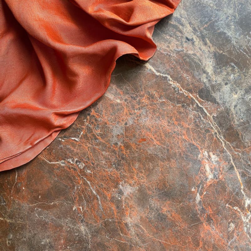 Elegant Rust Fabric on Natural Stone Surface with Intricate Veins and Patterns Stock Image ...