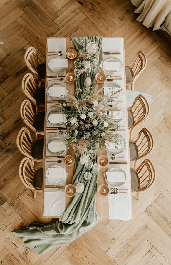 Elegant Rustic Wedding Table Decor Sage Green Linen High Quality Image ...