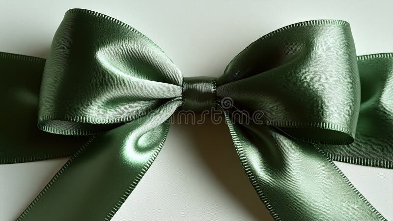 Elegant Sage Green Satin Ribbon Bow Stock Illustration - Illustration ...