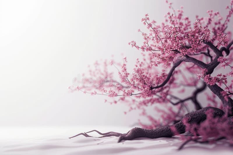 Elegant Sakura Flower Pattern on White Backdrop in Png Format for ...