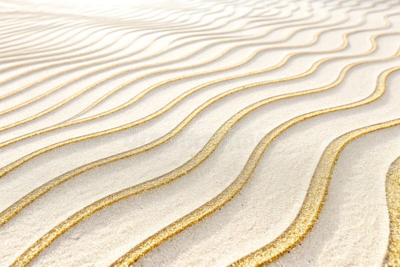 Sand Background with Wavy Pattern and Gold Lines - Desert and Coast 3D ...