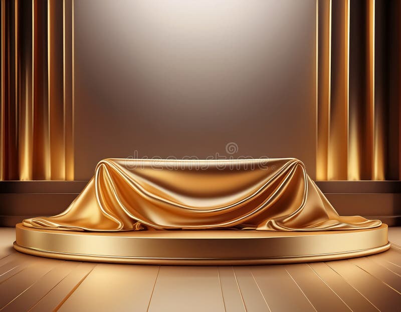 Elegant Satin Drapes: a Luxurious Gallery Backdrop Stock Illustration ...