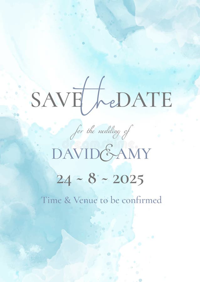 Elegant Save the Date Invitation Background with Hand Painted ...