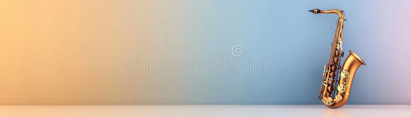Elegant Saxophone on a Minimalist Background with Soft Gradient Light ...
