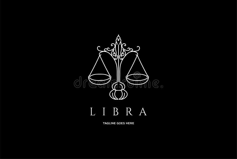 Elegant Scale Line Outline for Libra Zodiac Logo Design Vector Stock ...