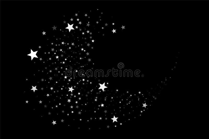 Elegant Scattered Stars Trail Path Dark Background Design Stock Vector ...
