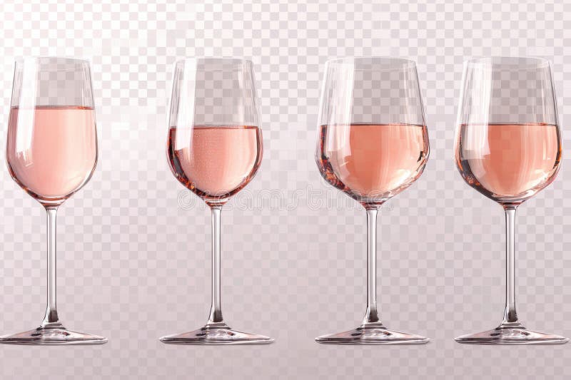 Elegant Scene is Created with Stylish Rose Wine Glasses Stock ...