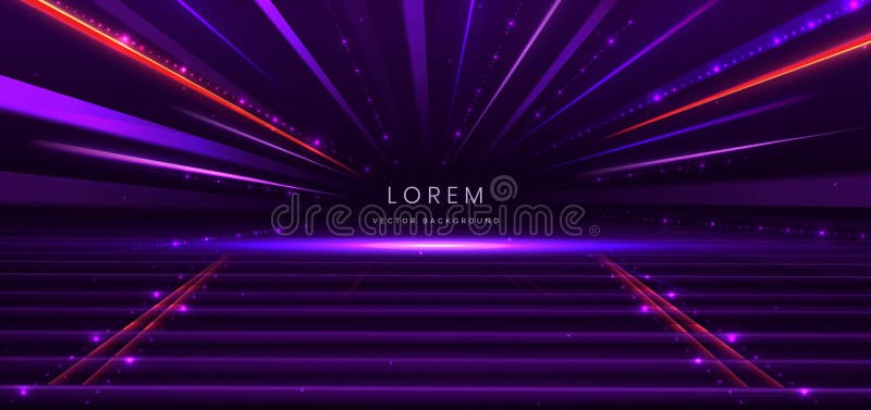 Elegant Scene Purple Glowing Motion Lighting Effect Sparkle on Dark ...