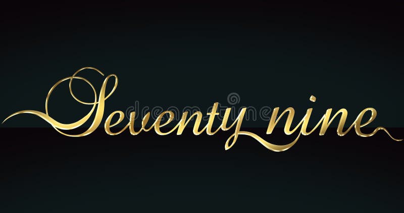 Seventy-nine Gold Lettering Stock Photo - Illustration of theme, serif ...