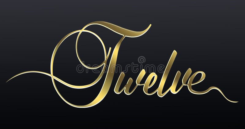 Twelve Gold Lettering stock illustration. Illustration of remembrance ...