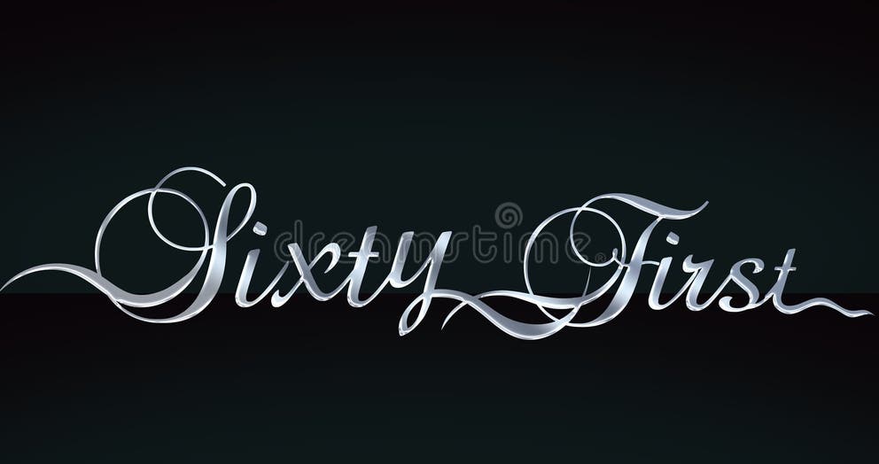 61st in Isolated Silver Letters Stock Image - Illustration of silvery ...