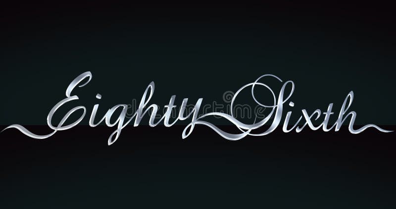 86th in Isolated Silver Letters Stock Illustration - Illustration of ...