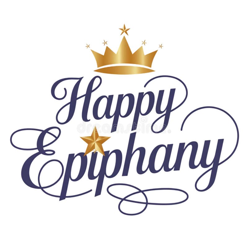 Elegant Script Spells Out Happy Epiphany in a Stylish Design Stock ...