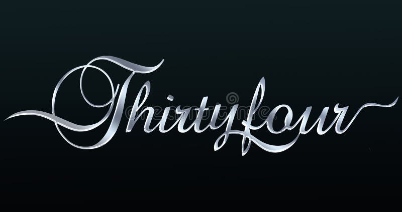 34 in Silver Words stock illustration. Illustration of swirly - 378816547