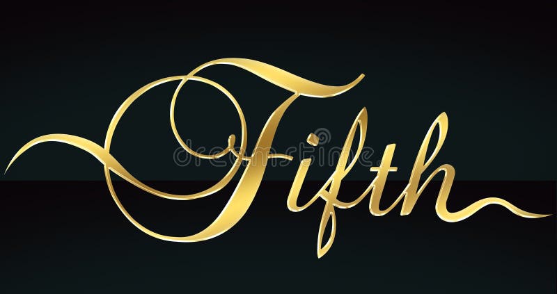5th in Isolated Golden Letters Stock Illustration - Illustration of ...