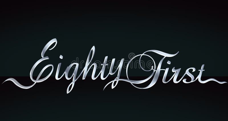 81st in Isolated Silver Letters Stock Illustration - Illustration of ...