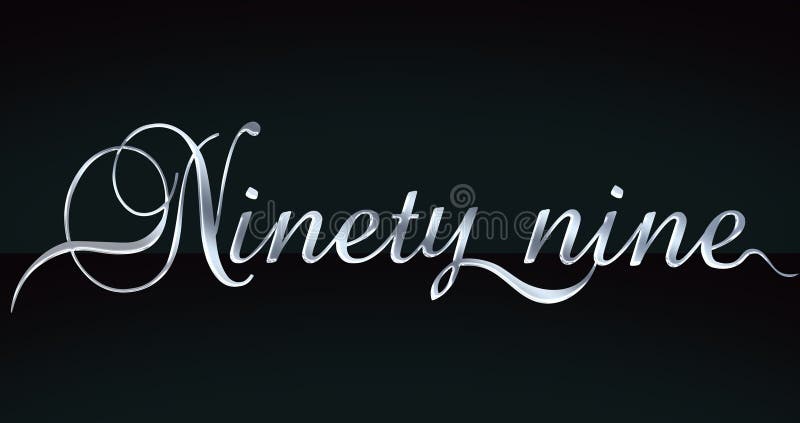 99 in Silver Words stock photo. Illustration of symbol - 378817272