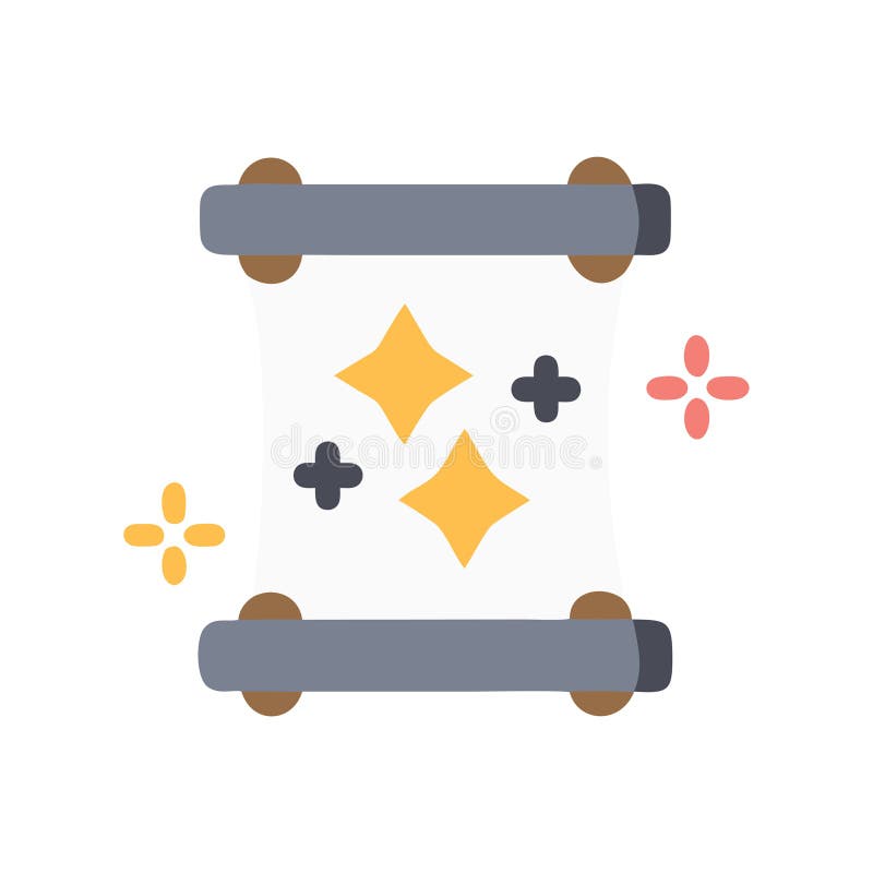 Elegant Scroll with Enchanted Designs Stock Illustration - Illustration ...