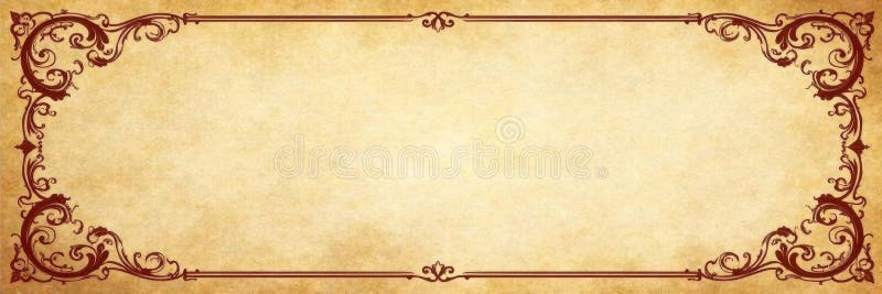 Elegant Scrollwork Border, Aged Paper Texture, Art, Frames Stock Illustration - Illustration of ...