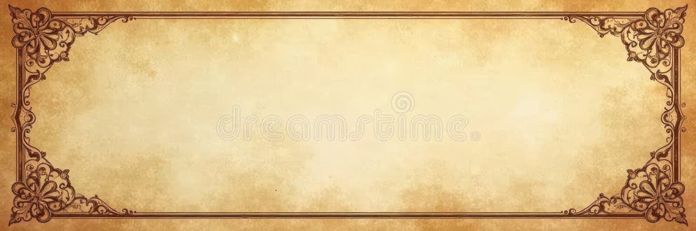 Elegant Scrollwork Border, Aged Paper Texture, Detail, Paper, Scroll ...