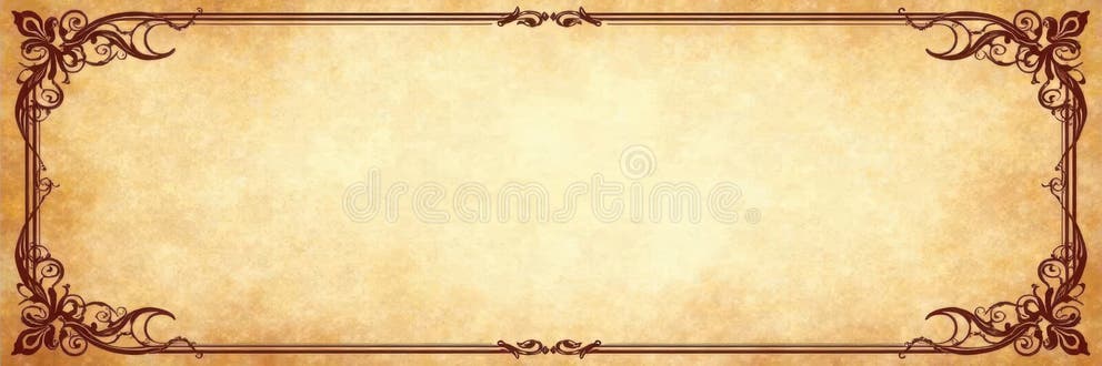 Elegant Scrollwork Border, Aged Paper Texture, Scroll, Backgrounds ...