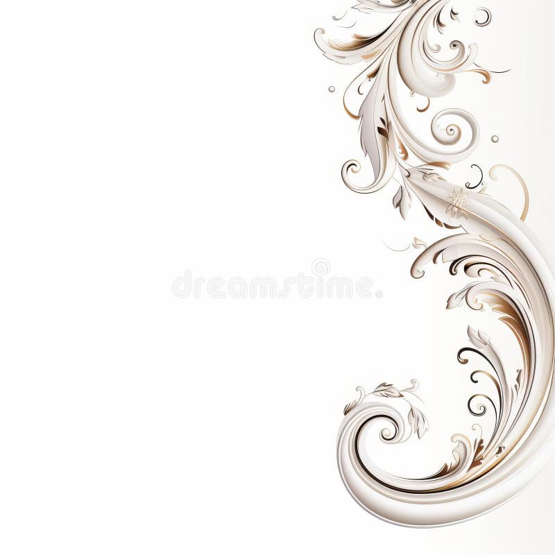 Elegant Scrollwork Corner Design Element on White Background Stock ...