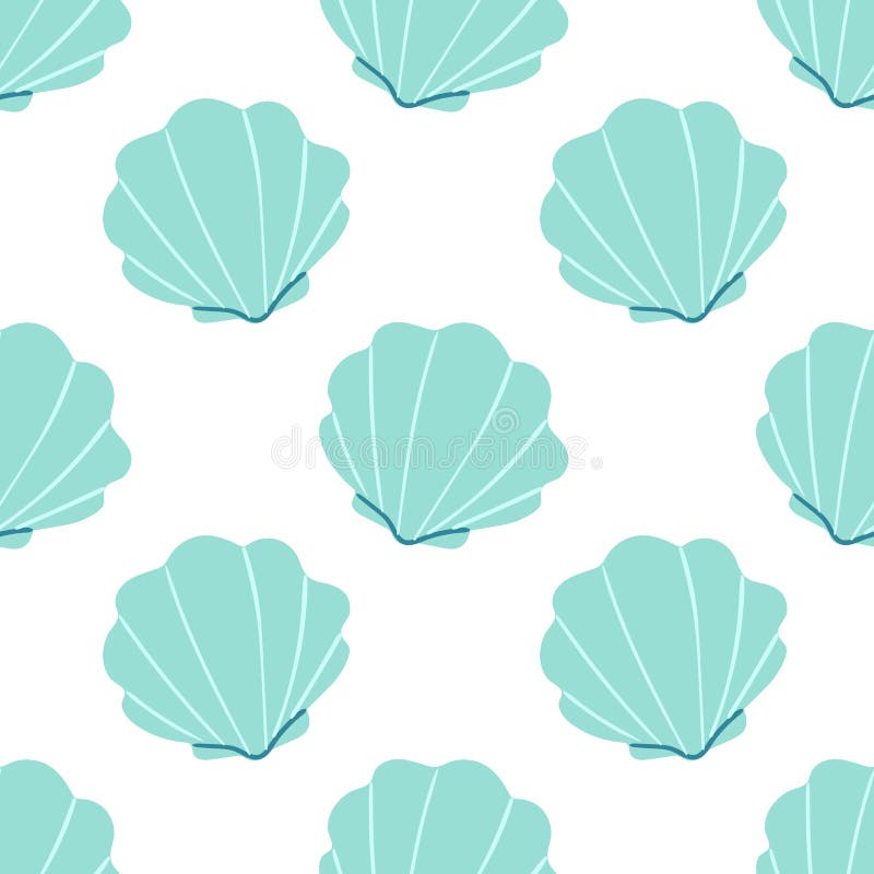 Elegant Sea Shells Pattern on a White Background for Decorative Uses ...
