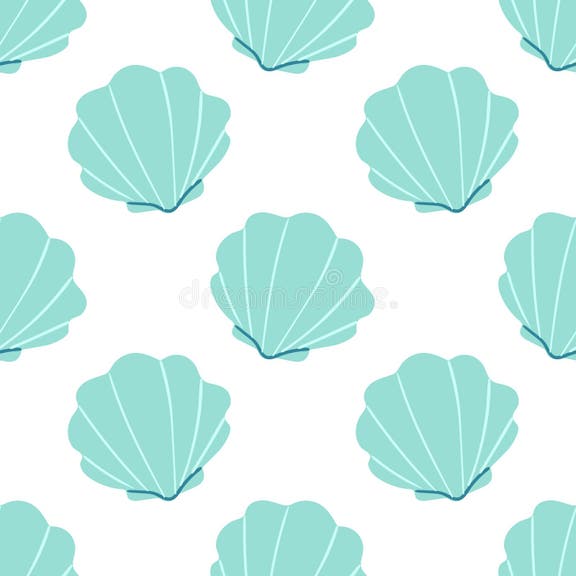 Elegant Sea Shells Pattern on a White Background for Decorative Uses ...