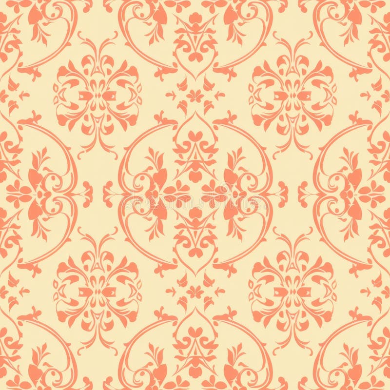 Elegant Seamless Floral Wallpaper Pattern in Warm Tones Stock Photo ...