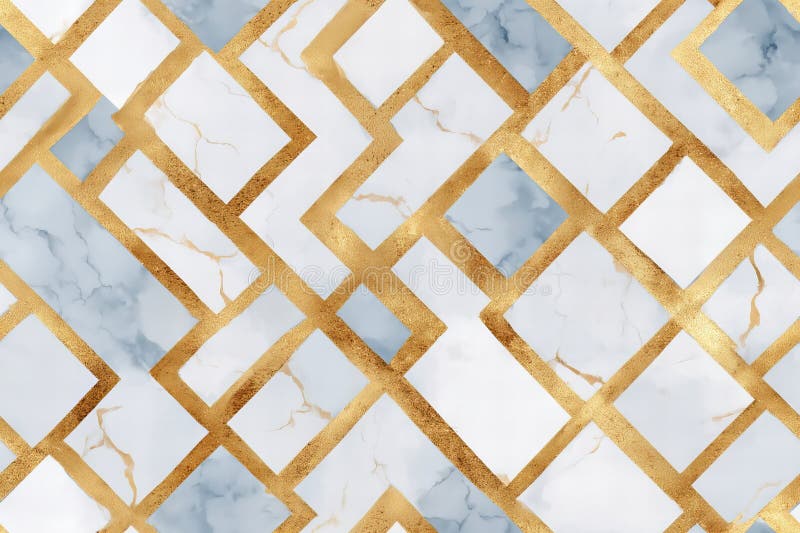 Elegant Seamless Geometric Pattern with Gold Lines and Marble Texture ...