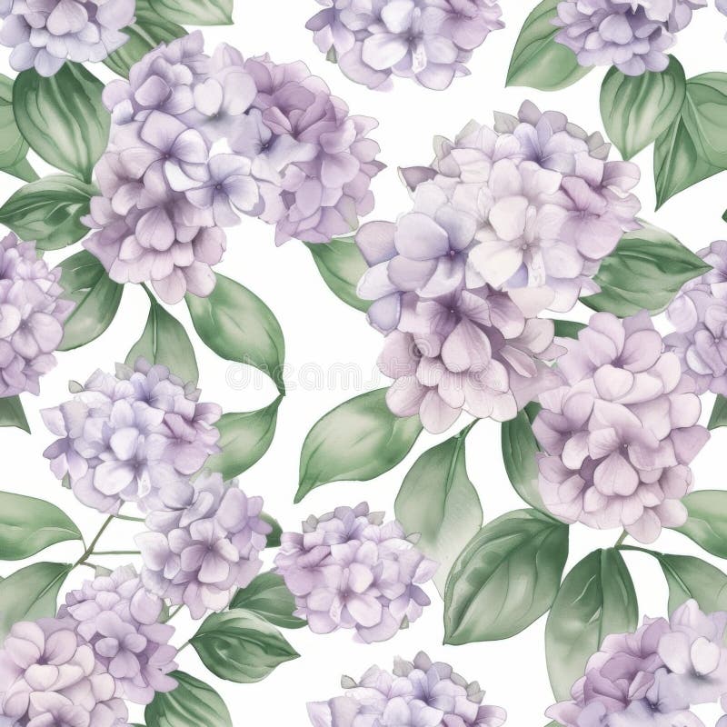 Elegant Seamless Hydrangea Flower Pattern for Design Use Stock Photo ...