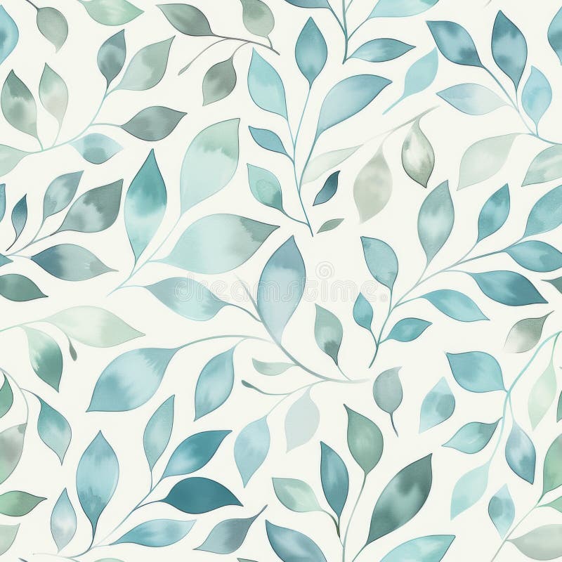 Elegant Seamless Leaf Design in Chambray Blue for Sophisticated ...