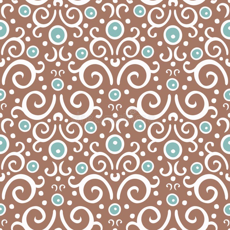 Elegant Seamless Pattern with Curls on a Mocha Mousse Background Stock ...