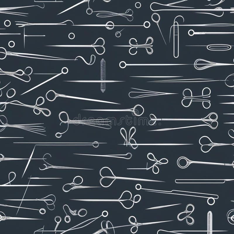 Minimal Sewing Needle & Tailoring Concept Seamless Pattern Stock ...