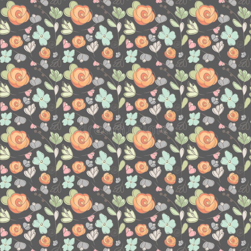 Elegant Seamless Pattern with Flowers, Vector Illustration Stock Vector ...