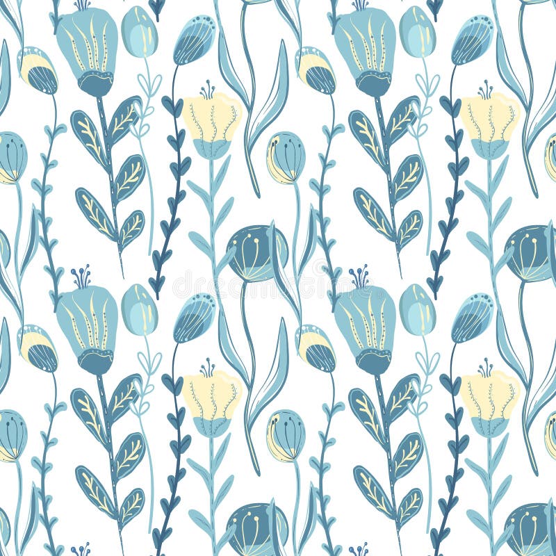 Elegant Seamless Pattern with Flowers, Vector Illustration Stock Vector ...