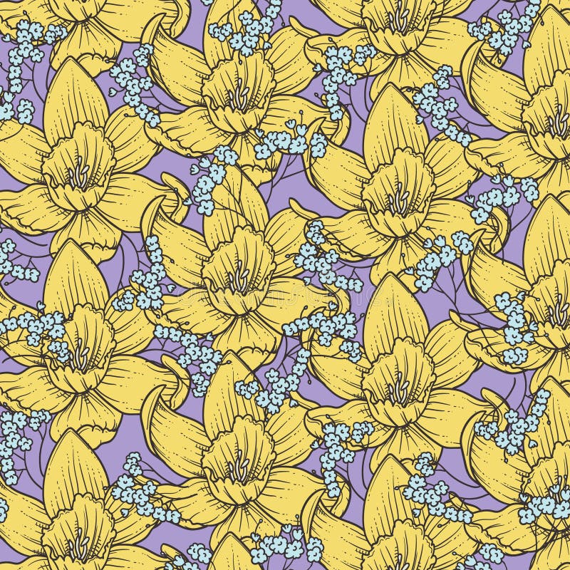 Elegant Seamless Pattern with Lilies, Design Elements. Floral Pattern ...