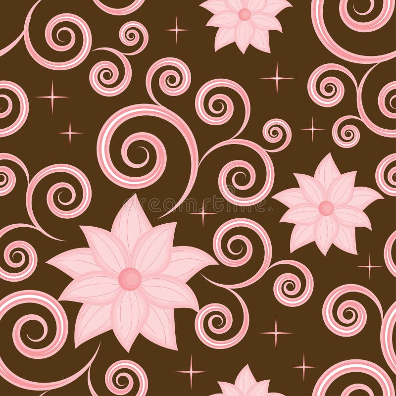 Elegant Seamless Pattern with a Pink Flowers Stock Vector ...