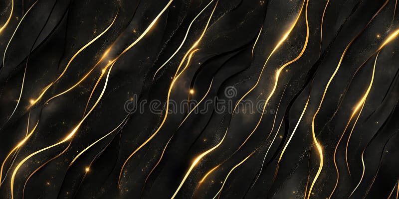 Elegant Seamless Repeat Pattern with Flowing Golden Lines on a Dark ...