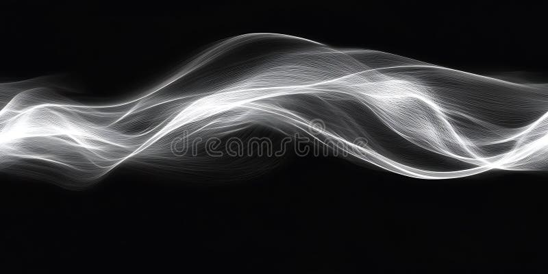 Elegant Seamless Repeat Pattern of Flowing White Waves on a Dark ...