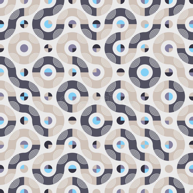 Elegant Seamless Vector Pattern with Random Tiled Wavy Shapes, Circles ...