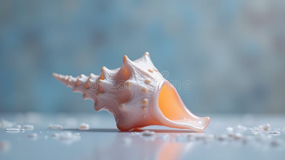 Elegant Seashell Composition Featuring a Pink Conch Shell Surrounded by ...