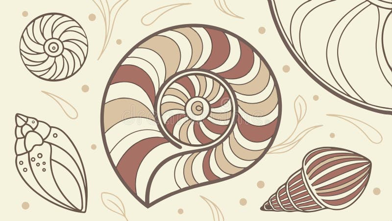 Elegant Seashell Pattern, Ocean Motif Vector Design Generative AI Stock ...