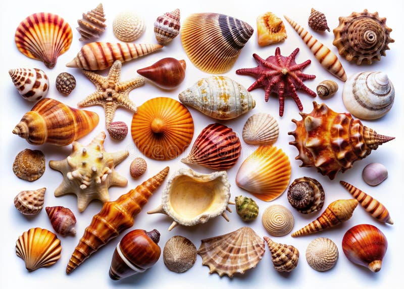 Elegant Seashell Silhouettes a Captivating Collection of Isolated Shell ...