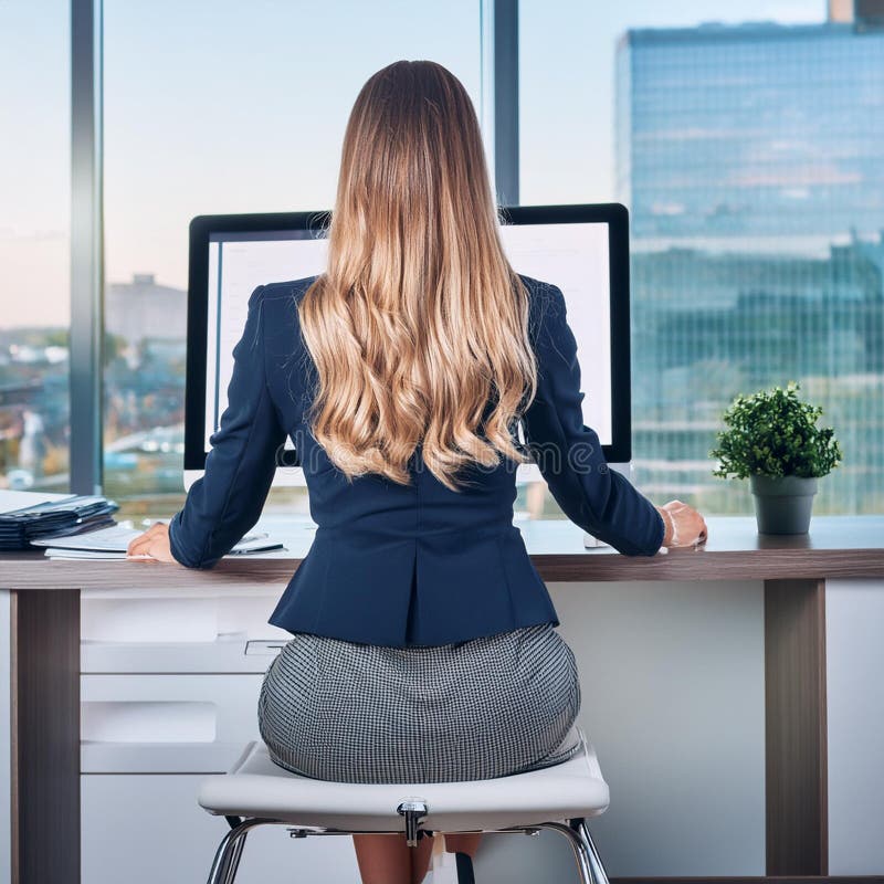 Elegant Secretary at Work, AI Generated Stock Illustration ...