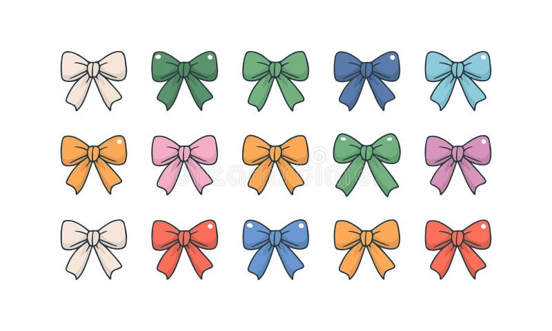 Elegant Set of Colorful Bows - Vector Illustration for Crafting and ...