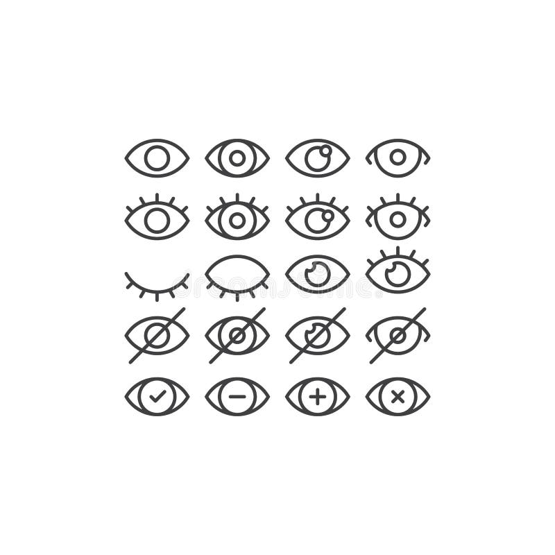 Elegant Set of Eye, Vision, Simple Eyes. Vector Icon Template Stock ...
