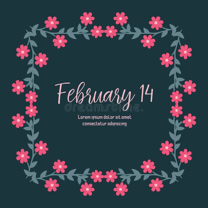 Elegant Shape Pattern of Leaf and Floral Frame, for Romantic 14 ...